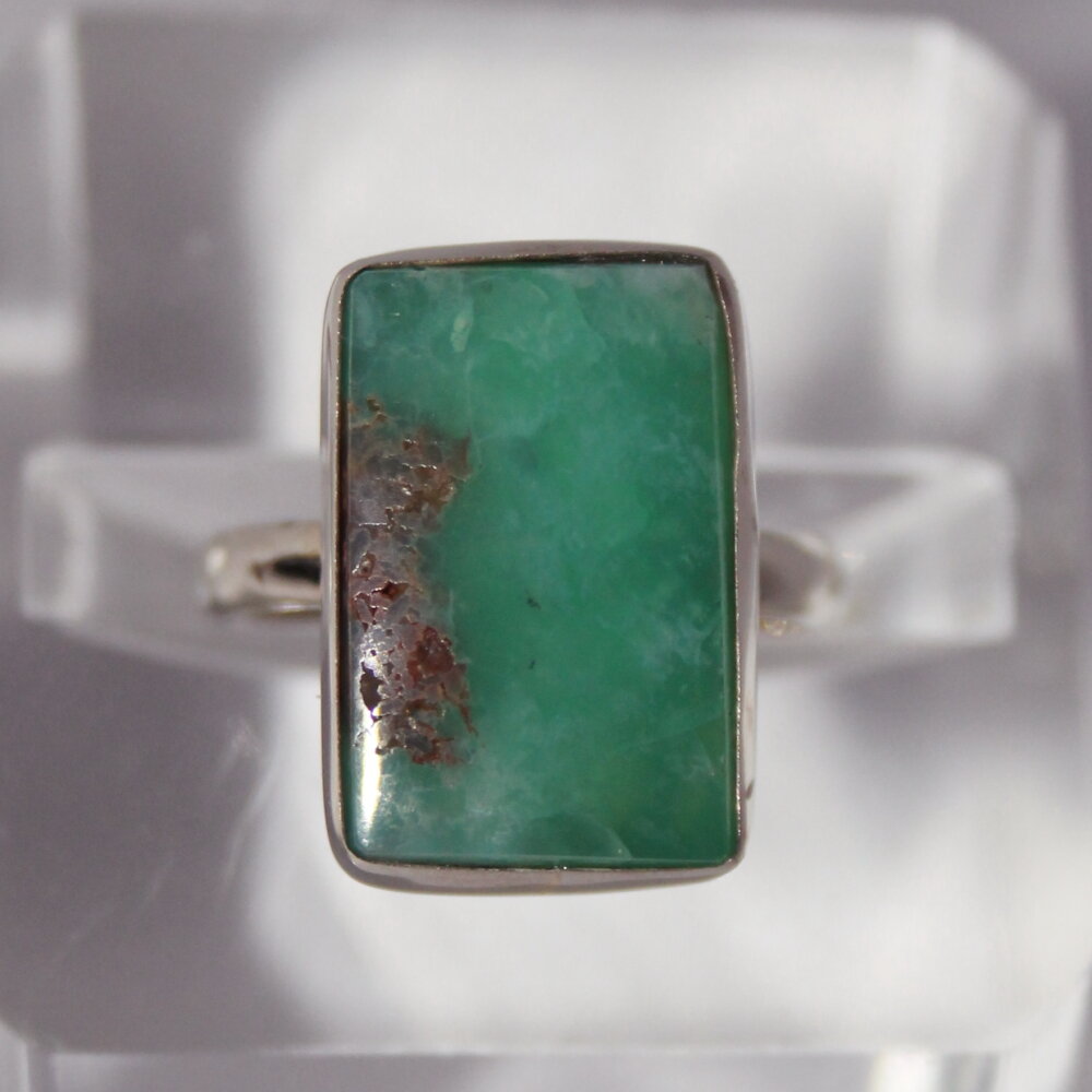 Кольцо-кулон, хризопраз