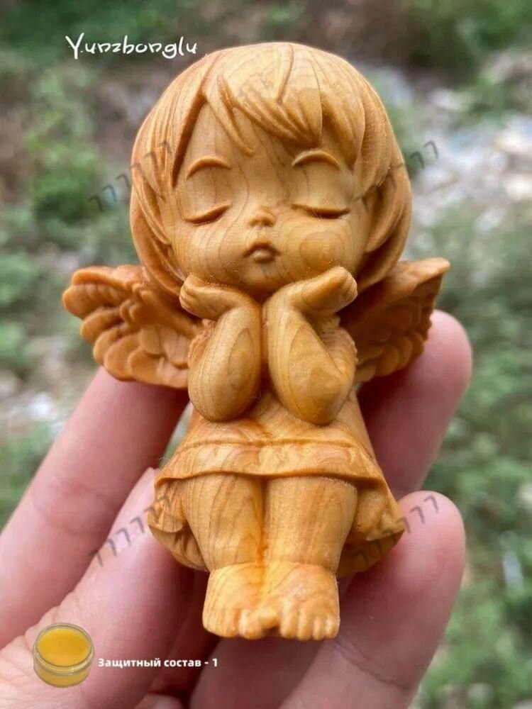 Yunzhonglu статуя ангела, деревянная резная работа, натуральное дерево, украшение для интерьера