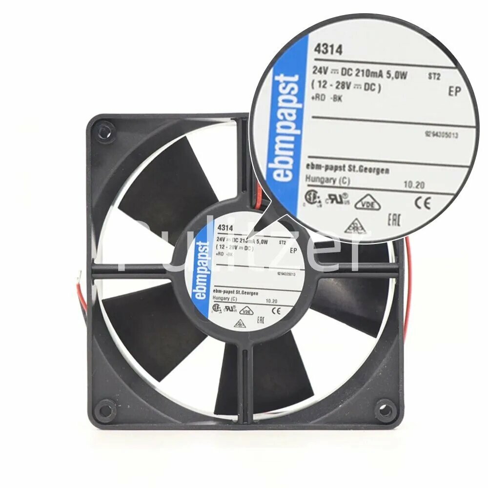 Ebmpapst 4314 24 В 0.21A 5 Вт 120 * 120 * 32 мм инверторный осевой вентилятор охлаждения и вентиляции 2800 об/мин