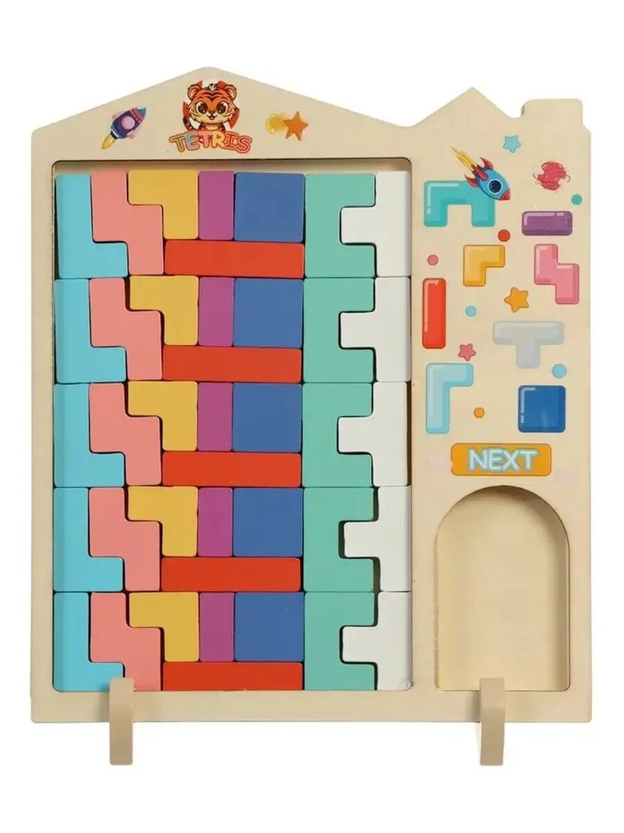 Обучающая деревянная головоломка Тетрис