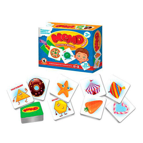 Развивающая настольная игра "Мемо Фигуры и формы" 03464 3+ "Русский стиль"