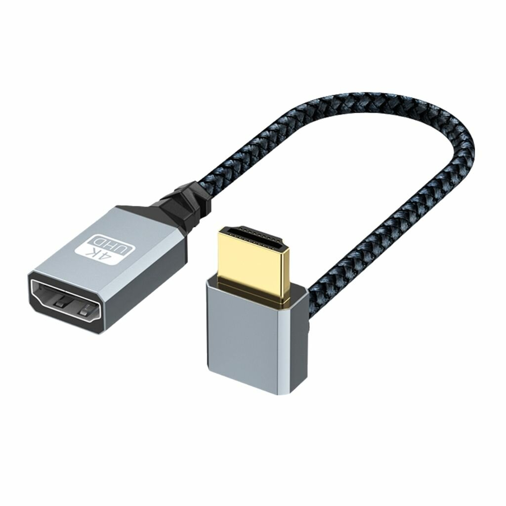 Кабель для подключения к Интернету, Угловой HDMI мужской на женский удлинитель 4K - вниз - металлический 60Hz, 1 шт