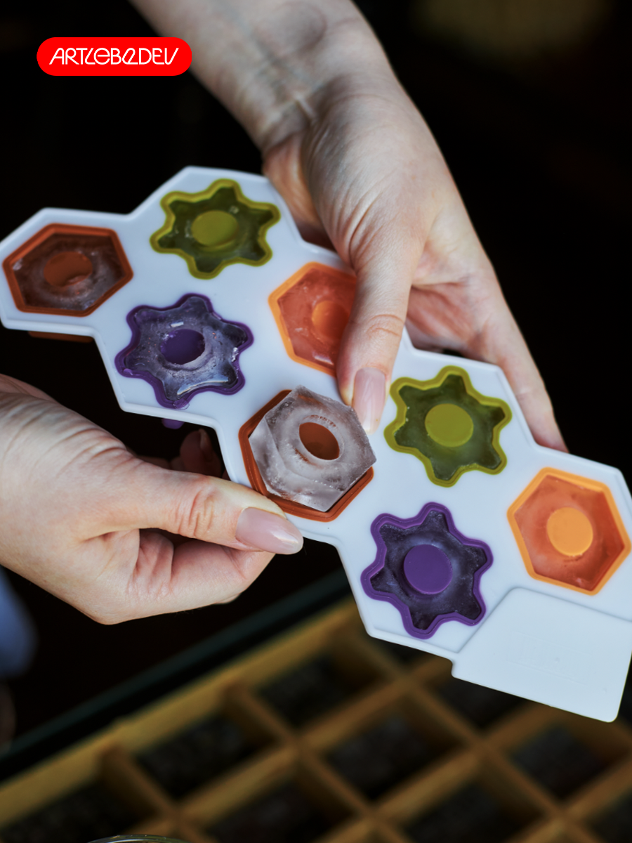 Форма для льда «Шестеренкус», оранжевая