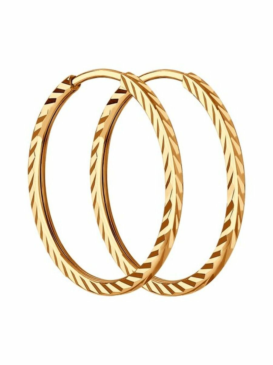 Серьги конго, красное золото, 585 проба