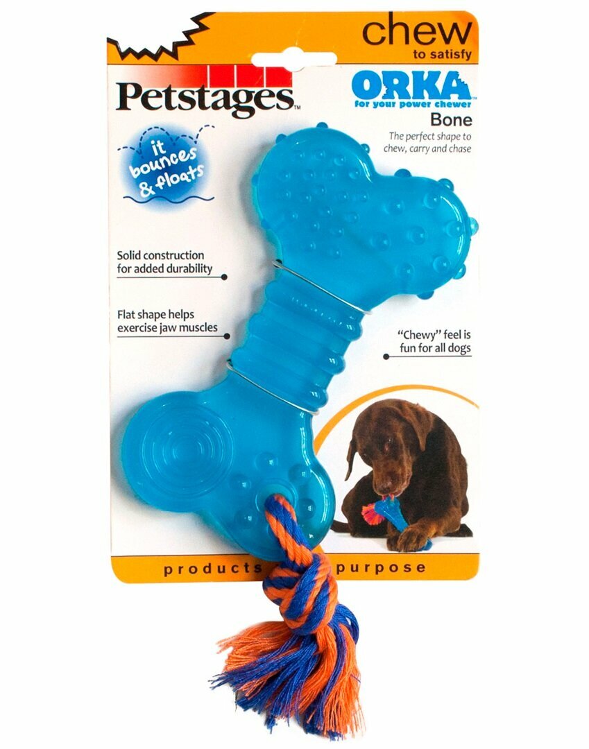 Игрушка для собак Petstages "Орка", для зубов, жевательная, 23см, голубая