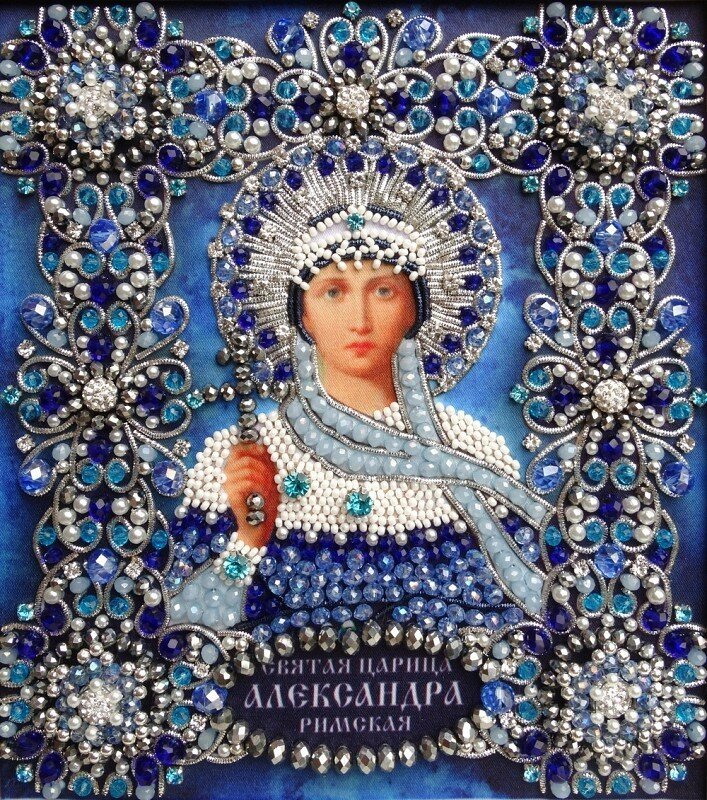 Набор для вышивания Хрустальные грани #ИИ-26 Святая Александра, Вышивка бисером, 16.5 х 19 см