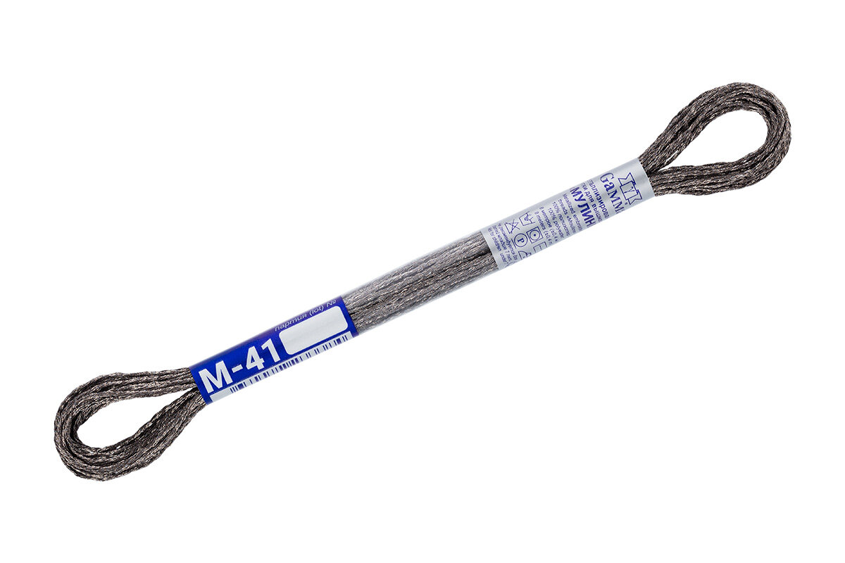 Мулине "Gamma" NM металлик 100% полиэстер 8 м М-41 серый