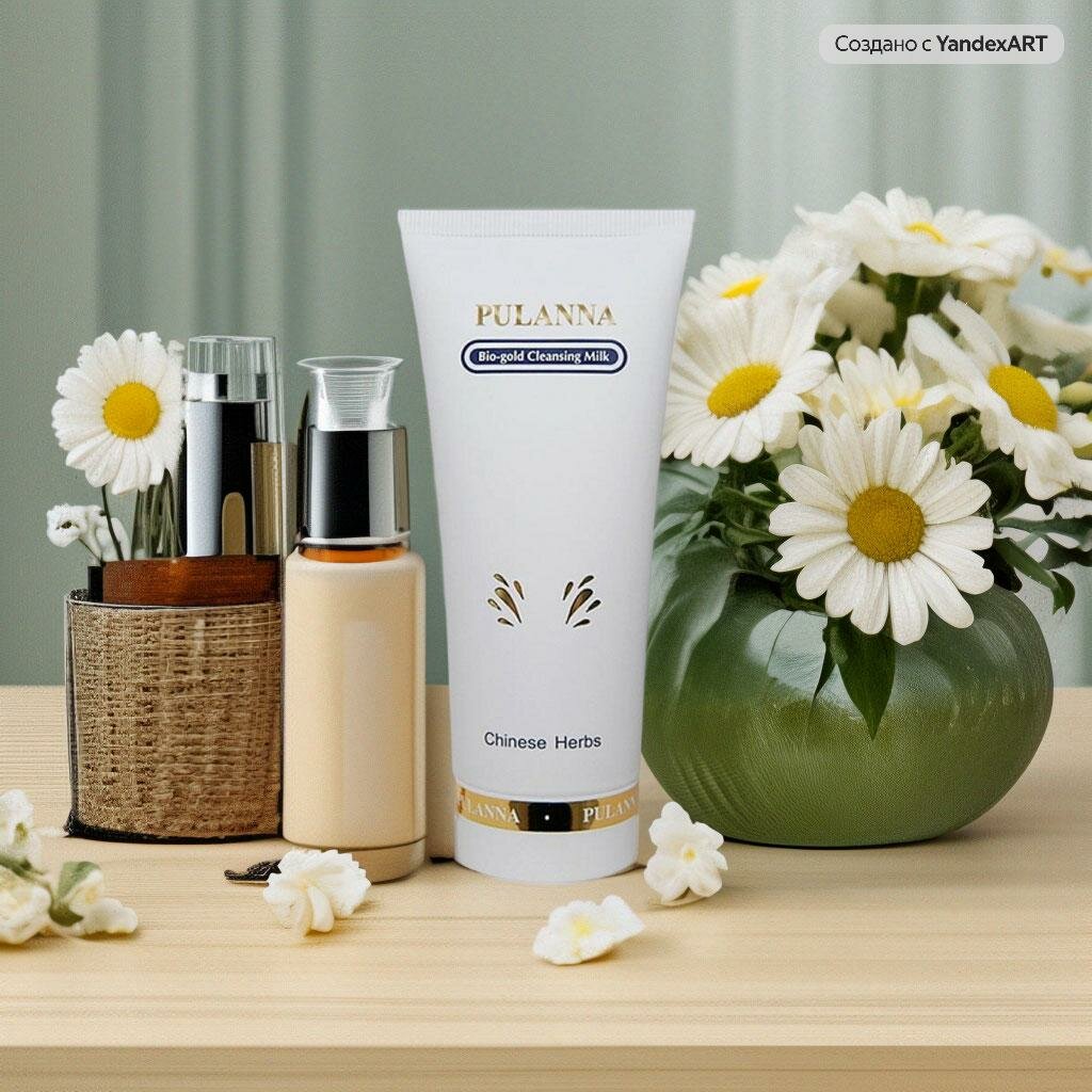 Молочко для умывания и снятия макияжа увлажняющее с золотом и алоэ PULANNA 90г