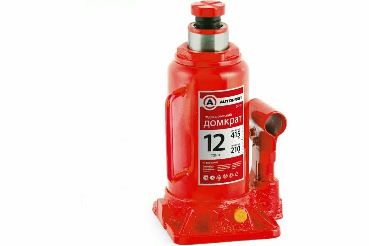 Домкрат гидравлический DG-12 бутылочный 12т (высота подъёма 415мм) AUTOPROFI