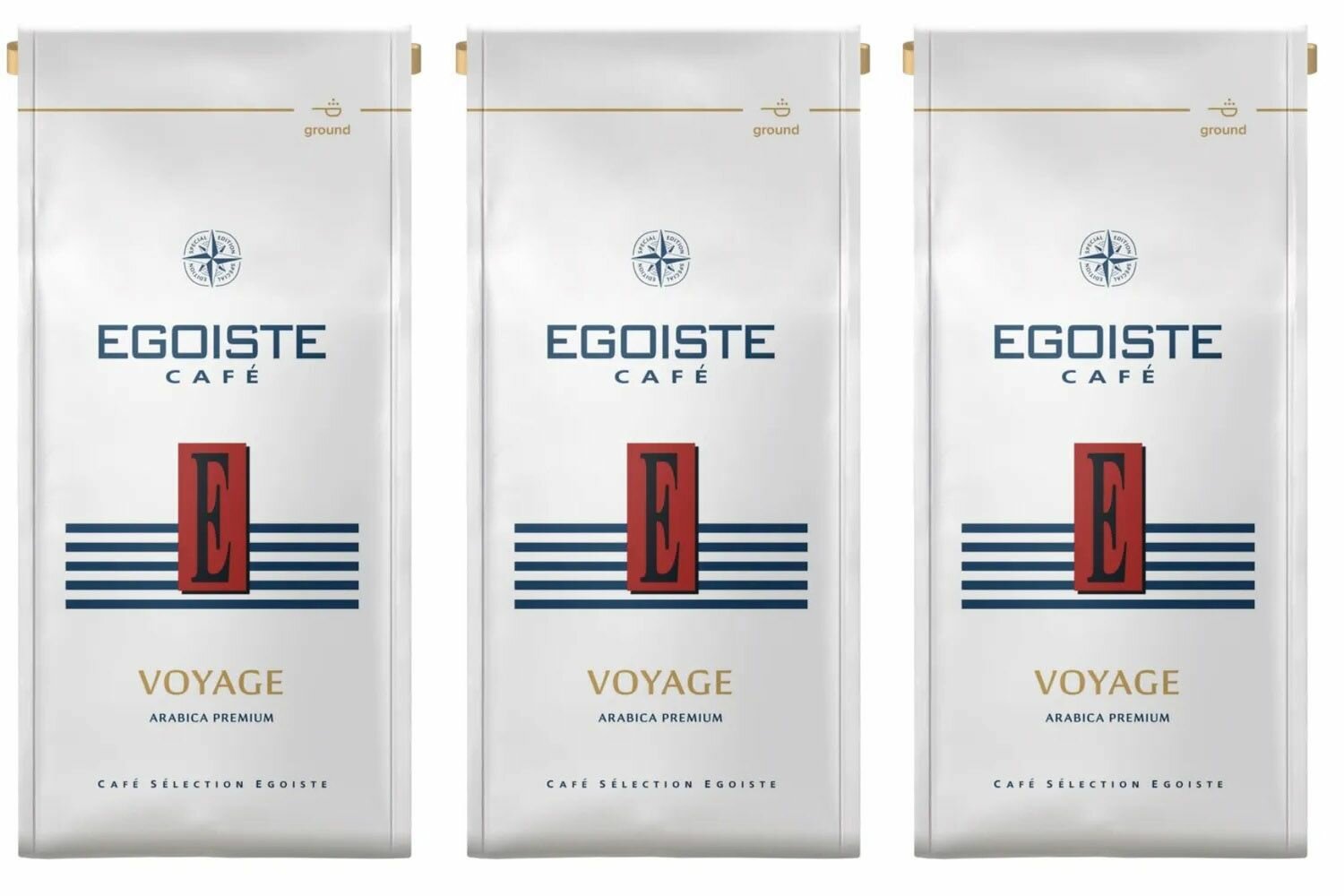 Кофе молотый премиум 100 % арабика EGOISTE VOYAGE (Германия) 250 гр. х 3 шт.