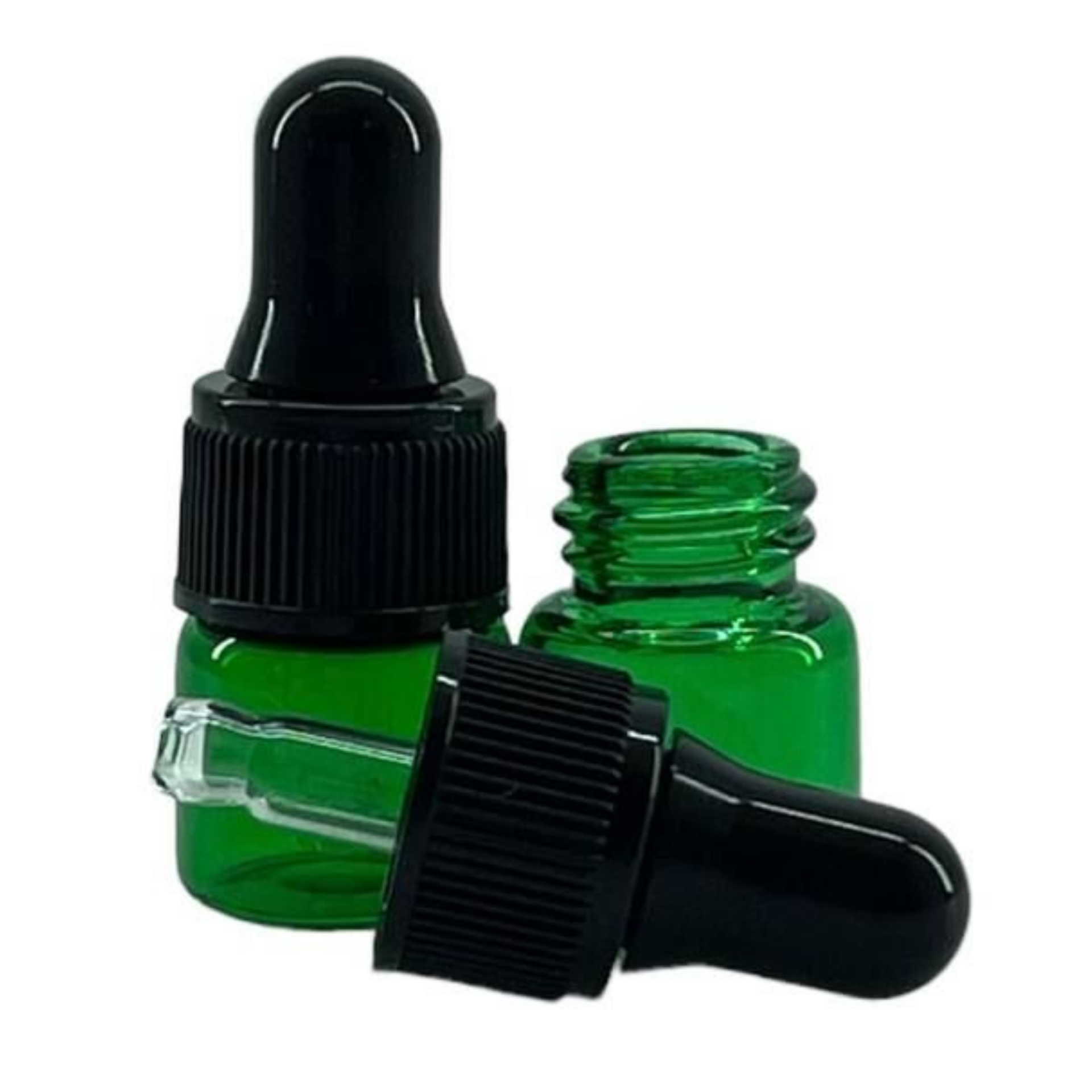 Набор пипеток для эфирных масел, флакон 1 мл, 15 штук, зеленое стекло
