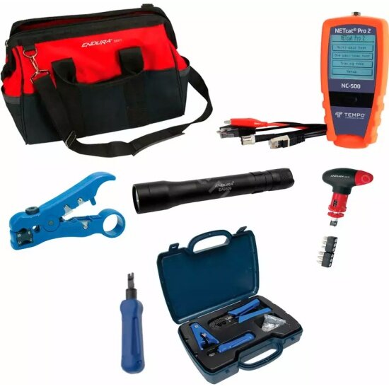 Набор инструментов Связькомплект SK-LAN-3-PRO - для монтажа, обслуживания и ремонта кабельных линий Ethernet и телефонии