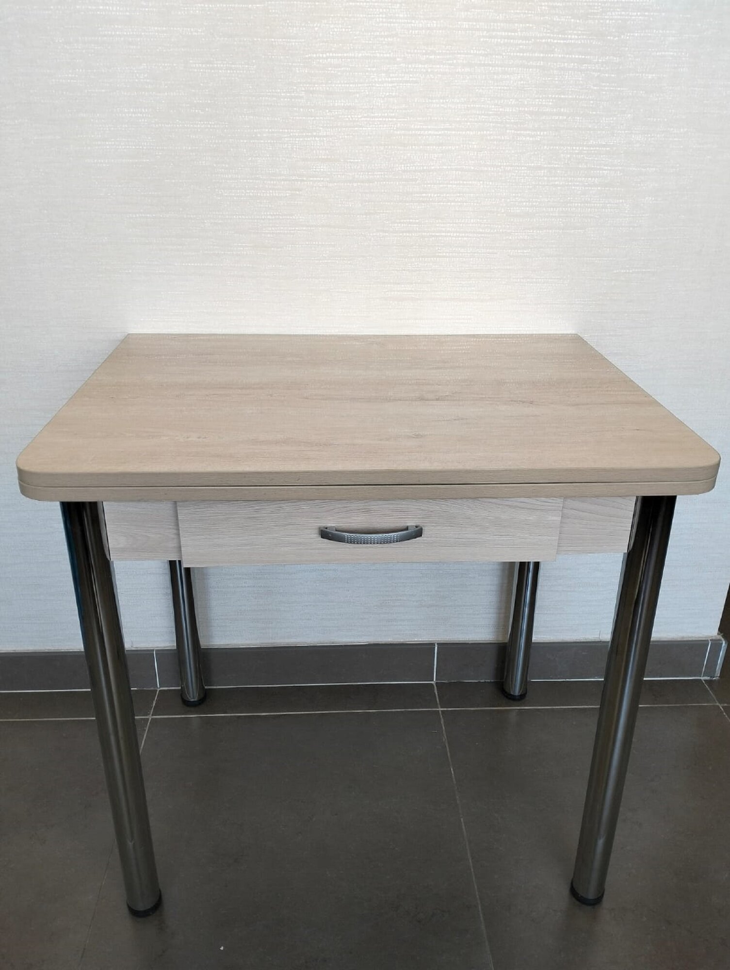 Стол раскладной Ломберный с ящиком, Кухонный, 80*60*75 см, пластик HPL