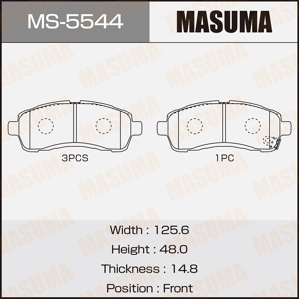 Колодки тормозные Mazda Demio 07-14 передние Masuma