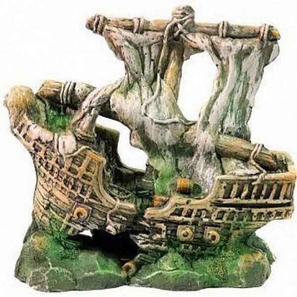 Грот для аквариума DekSi Корабль 22х20х11 см, полиэфирная смола