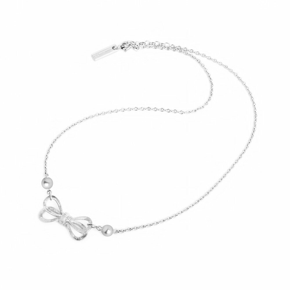 Колье, серебро, 925 проба, родирование, жемчуг имитация