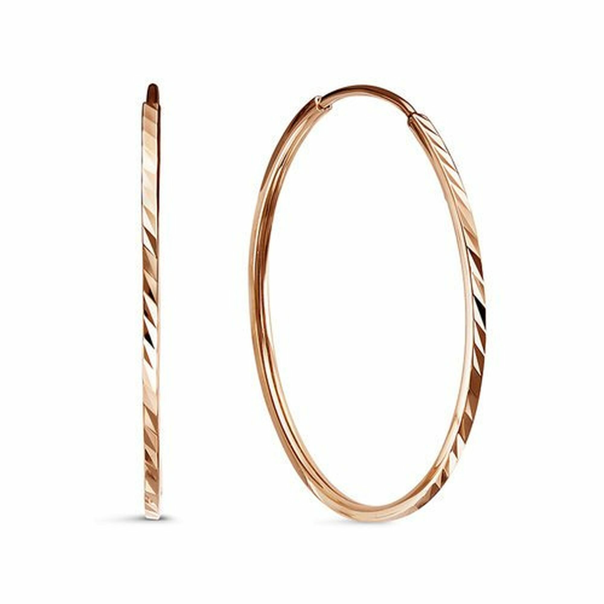Серьги конго, красное золото, 585 проба