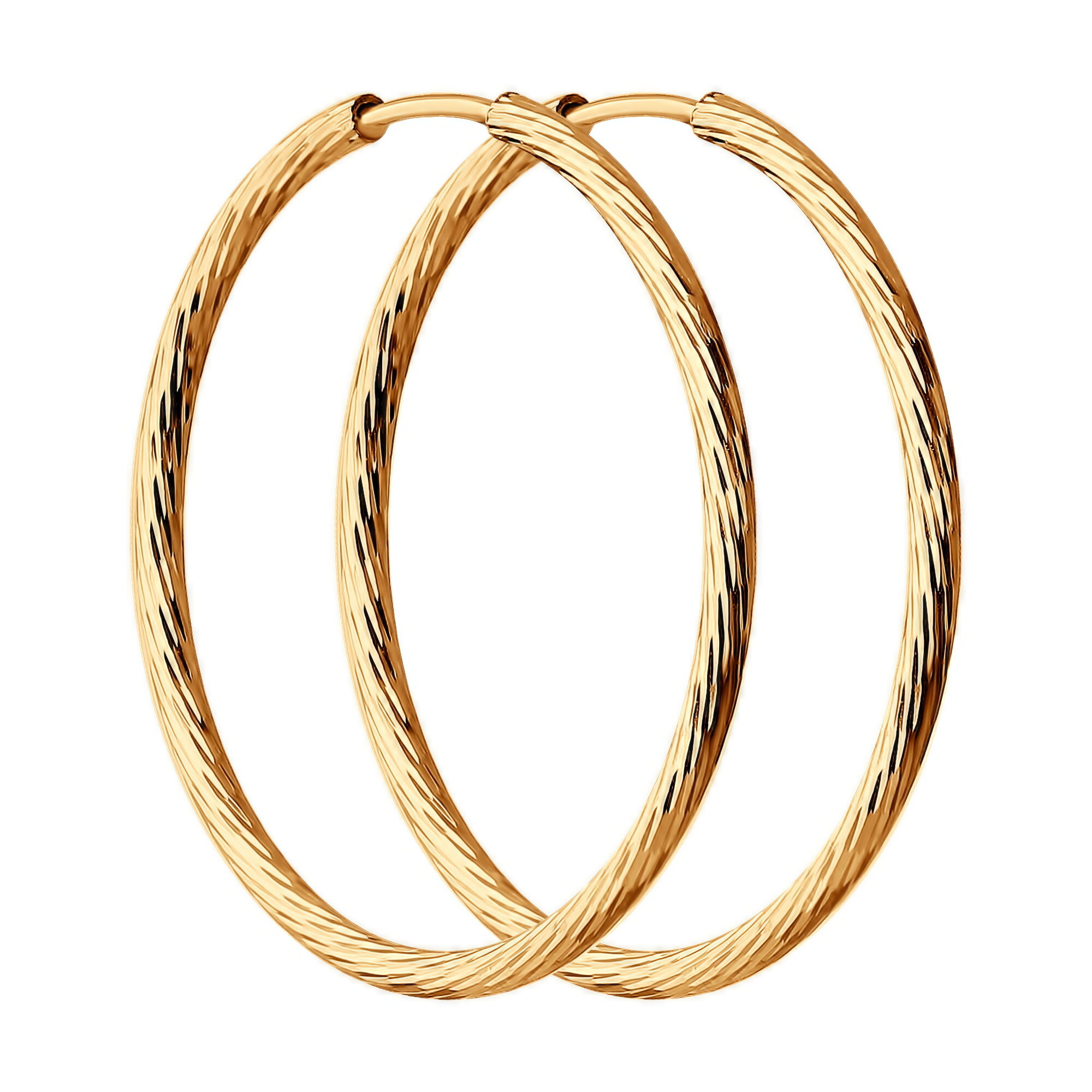 Серьги конго, серебро, 925 проба, золочение