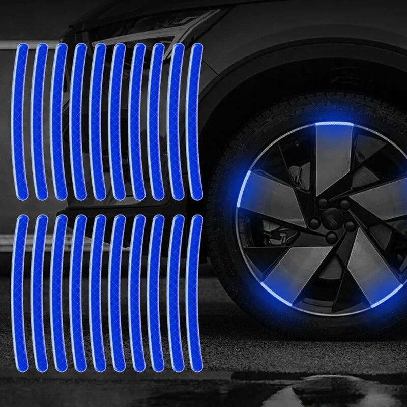 20 шт, светоотражающие полосы для колес автомобиля, мотоцикла, красочные наклейки на ступицу, Стайлинг автомобиля, наклейка, наклейка, авто, декор, наклейки, аксессуары