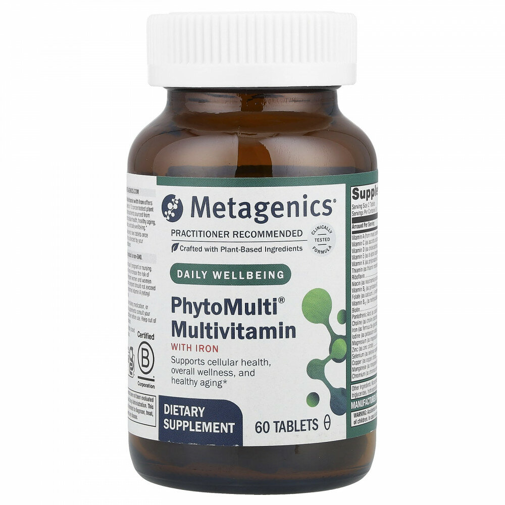 Metagenics, PhytoMulti®, мультивитамины с железом, 60 таблеток