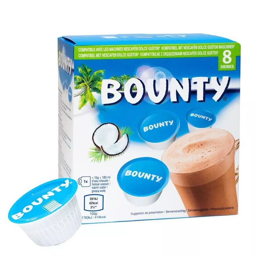 Горячий шоколад Nescafe Dolce Gusto, "Bounty Chocolate", капсулы, 8шт, 120г