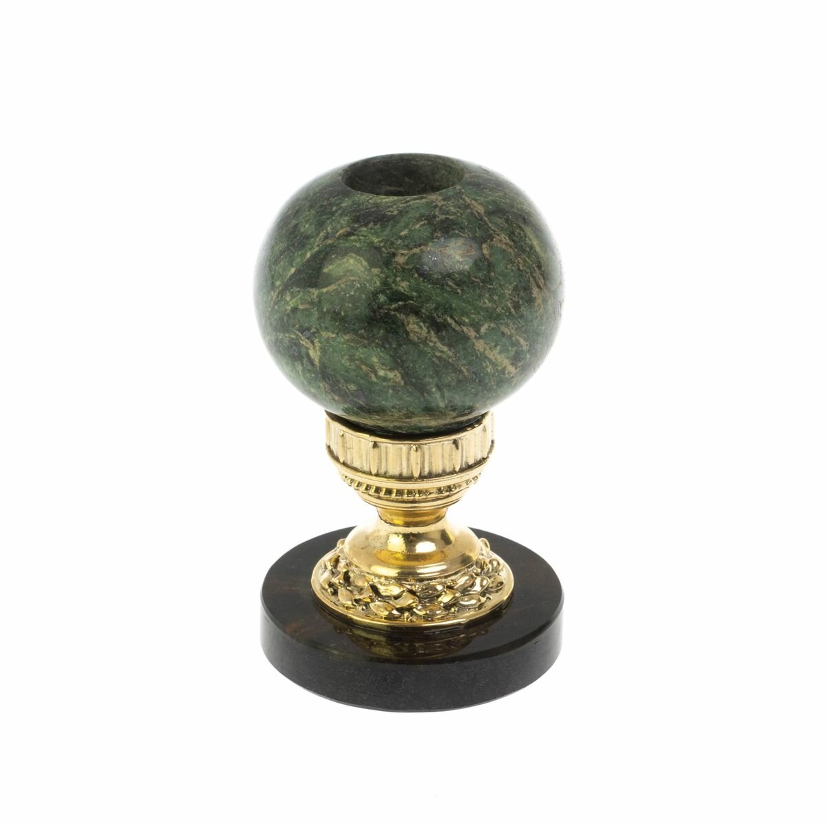 Подсвечник из бронзы "Шар" змеевик офиокальцит 128762