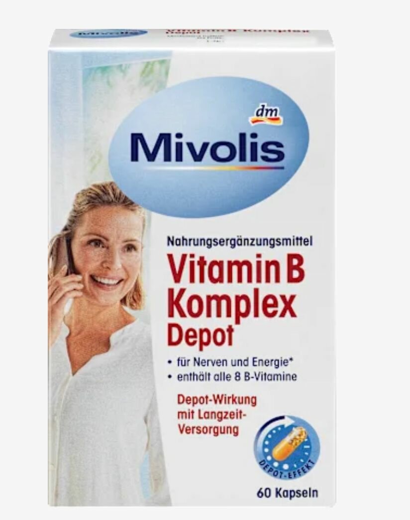 Витамины Mivolis Комплекс Группы В Депо, без вкуса, 8 витаминов, 60 шт