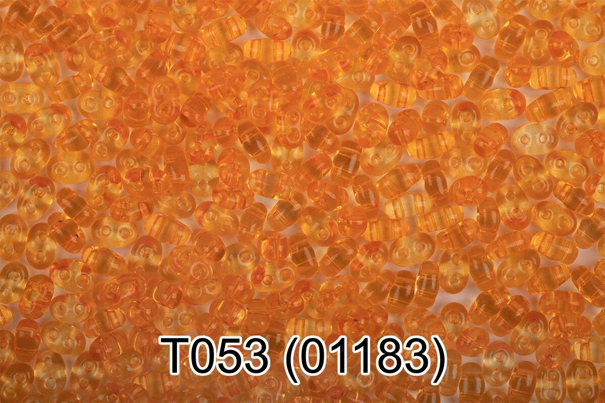 Бисер Чехия "GAMMA" TWIN 3 321-96001 2.5 x 5 мм 10 х 5 г 1-й сорт T053 св. оранжевый ( 01183 )