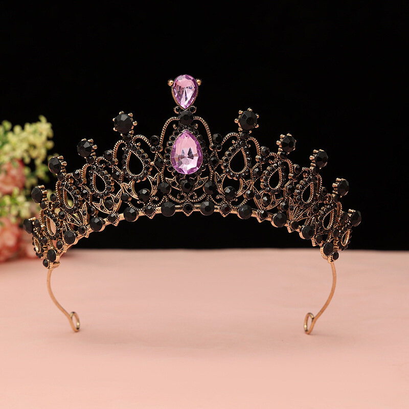 Корона Мори, головной убор, для дня рождения, фиолетовая, древнее золото