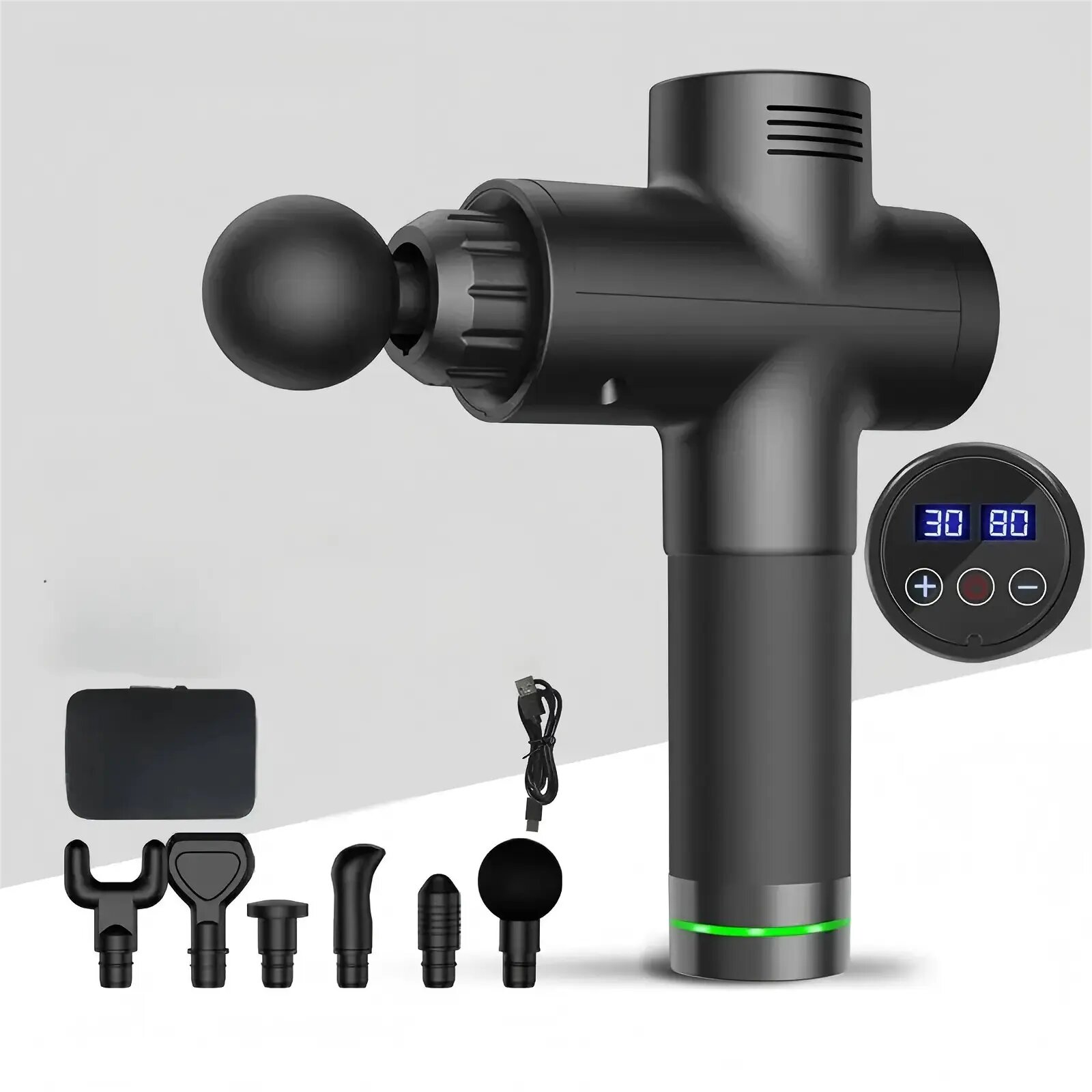 Перкуссионный массажер вибрационный ударный электромассажер 6 в 1 Новинка