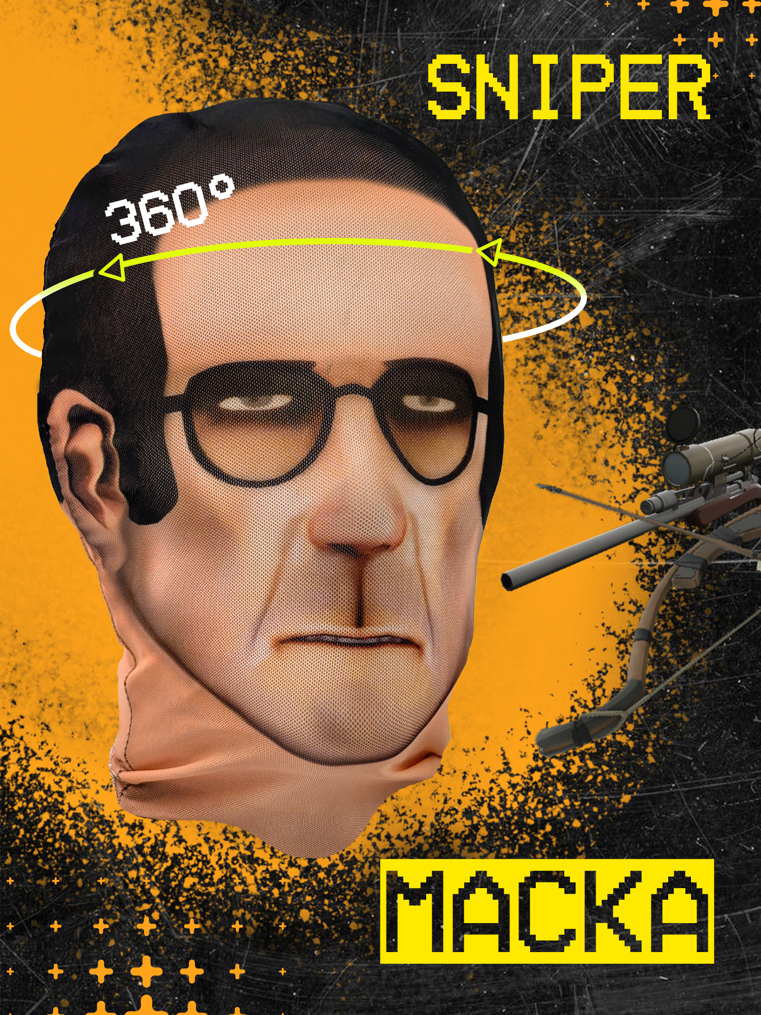 Карнавальная тканевая маска на лицо Sniper (Team Fortress 2) Снайпер