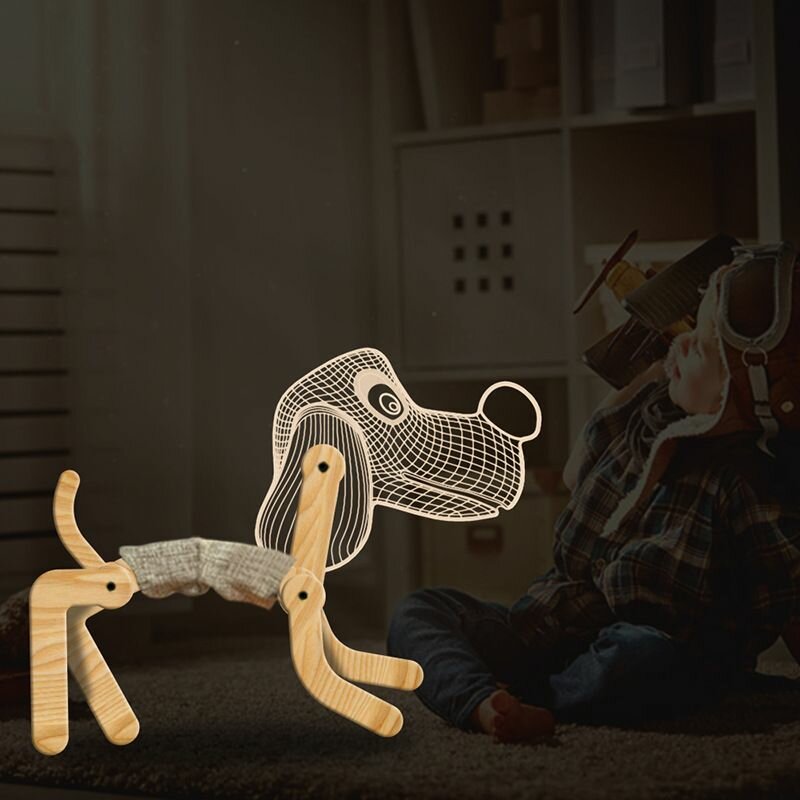 Настольная лампа 3D Puppy Folding led Small Table Lamp
