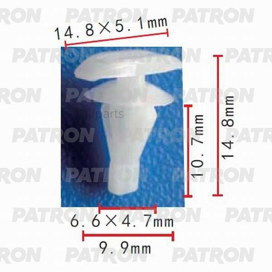 PATRON P37-0102 Клипса пластмассовая Honda, Lexus, Mitsubishi, Subaru, Toyota применяемость: уплотнитель