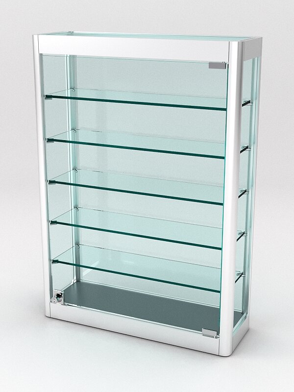 Витрина из профиля настенная "вайб ИКС" №2-5П-С-170 (задняя стенка Cтекло), Темно-серый U2601