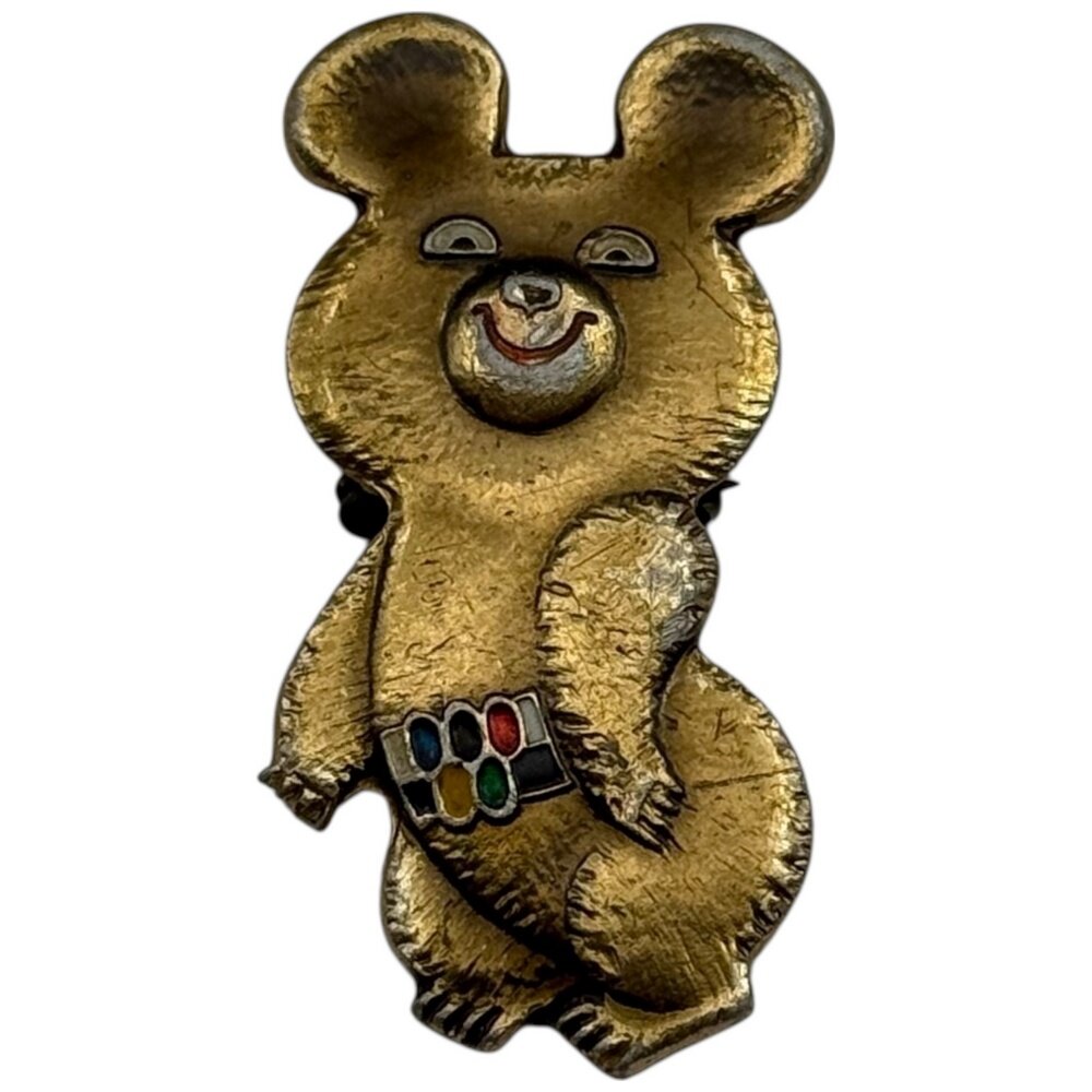 Знак "Олимпийский мишка" СССР 1980 г. (Клеймо "Лебедь в круге", лот №2)