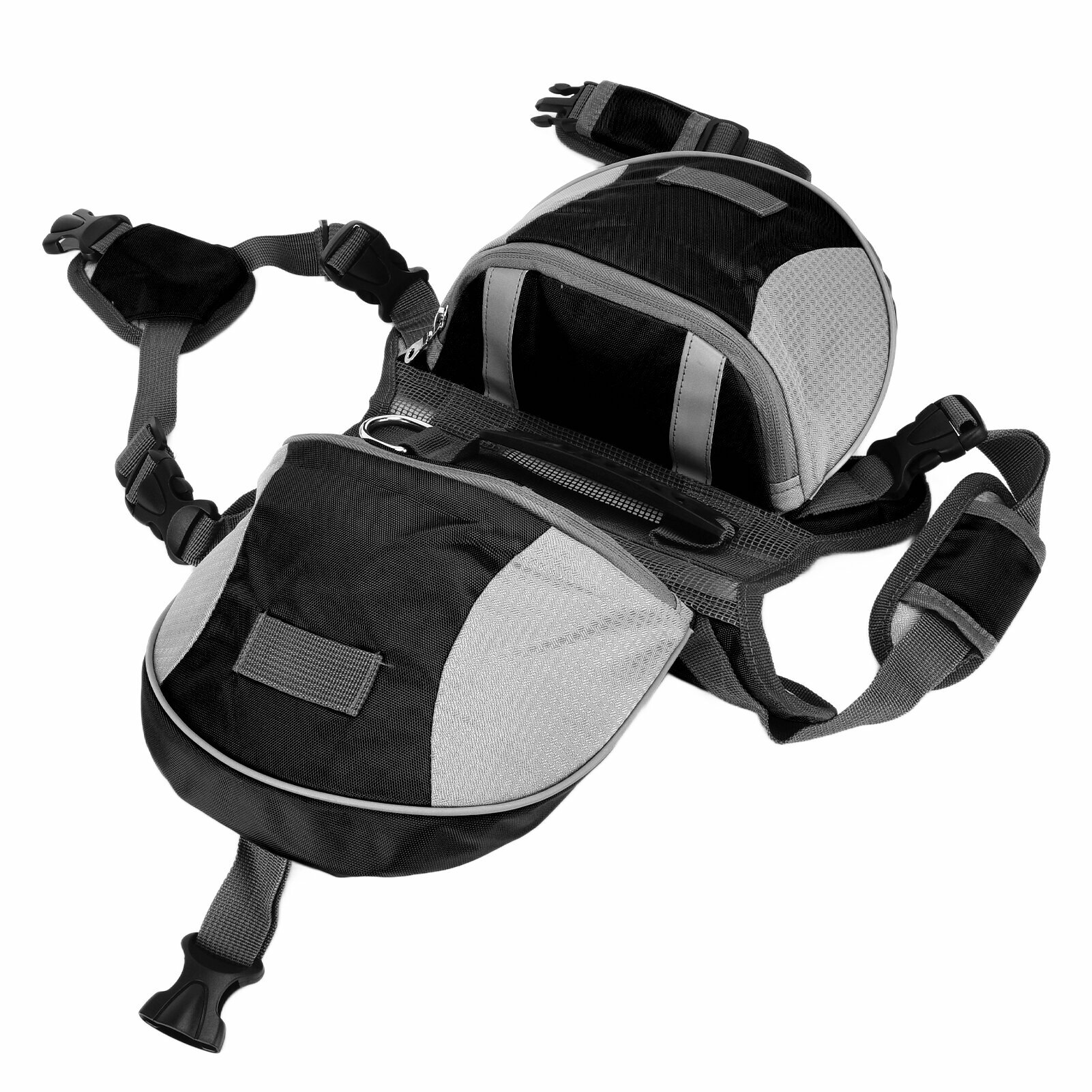 Регулируемая сумка-седло для собак маленьких, средних и больших собак, дорожный рюкзак для собак с боковыми карманами, черный