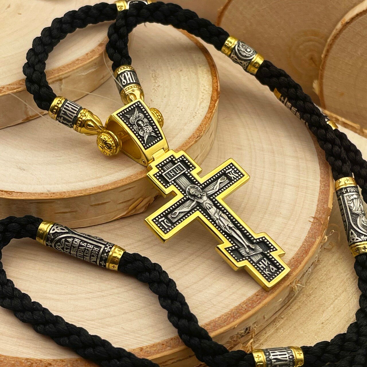 Комплект украшений, серебро, 925 проба, золочение, оксидирование, чернение