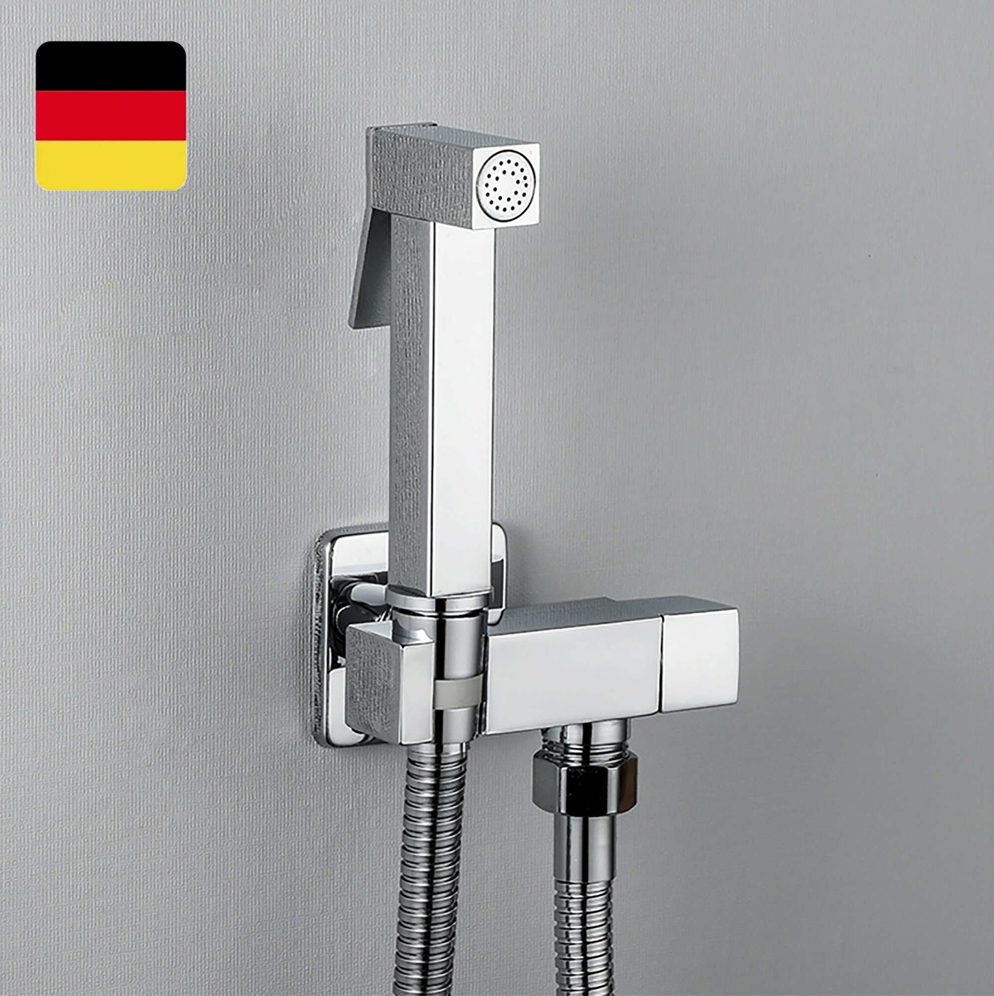 Смеситель для биде с гигиеническим душем / однорычажный / встраиваемый, для холодной воды / латунный / хром