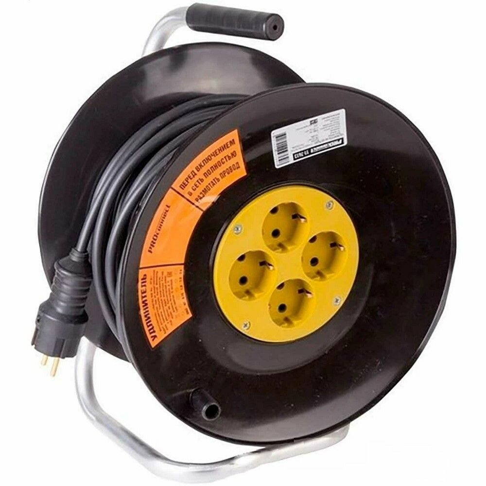 Proconnect удлинители 11 - 7614 Удлинитель силовой на катушке 4 гнезда с з 40 м 3х2,5 мм11 - 7614 PROFESSIONAL