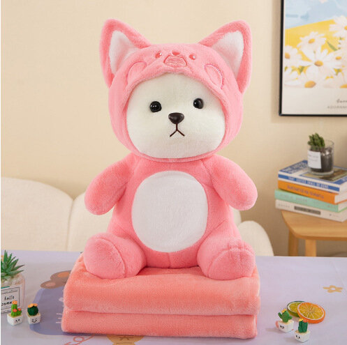 Многофункциональная 3-в-1 плюшевая подушка/одеяло с рисунком из мультфильма для сна в машине/офисе