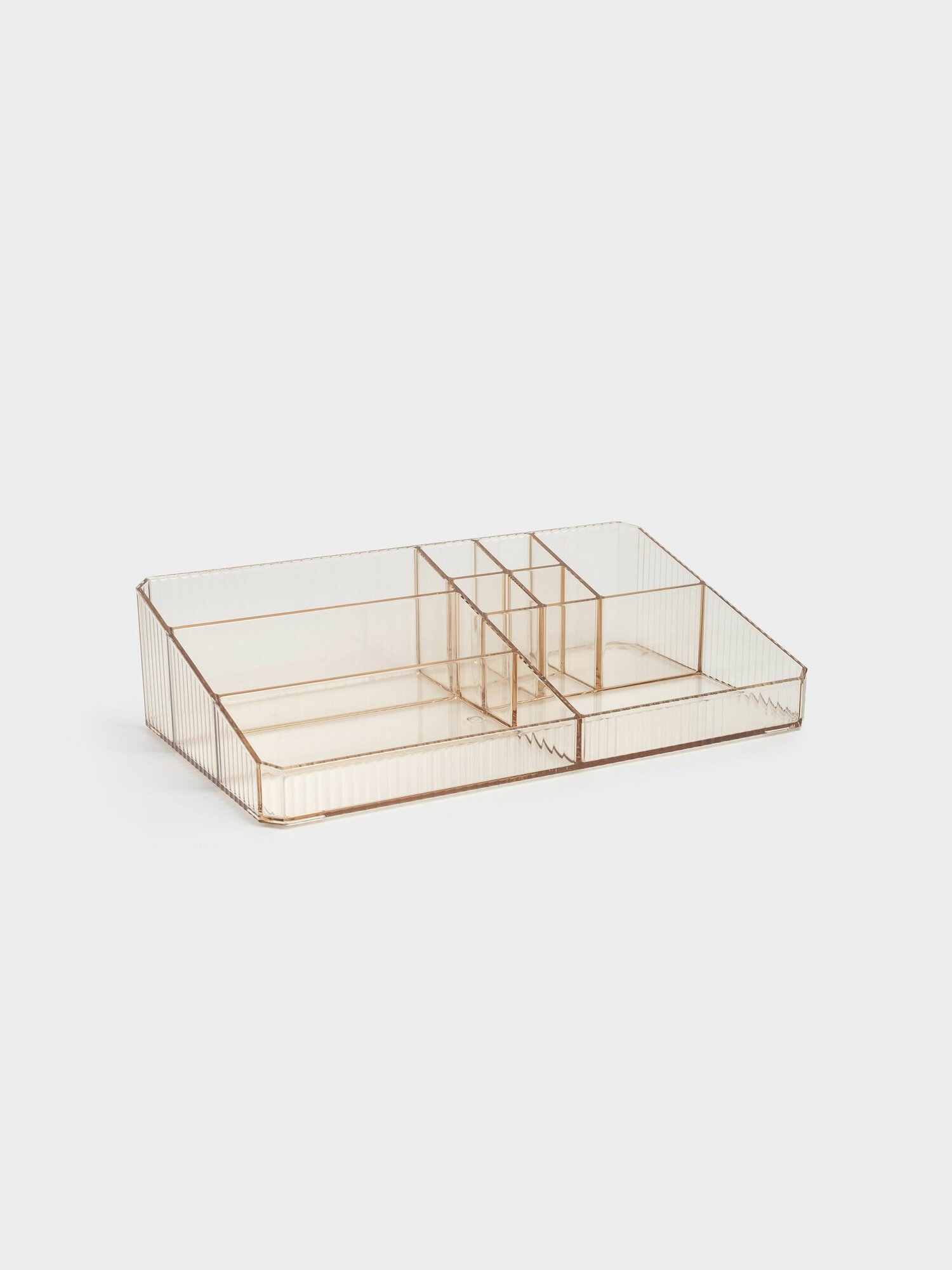 Органайзер для косметики, 29х17 см, 9 отд, пластик, янтарный, Ribby color