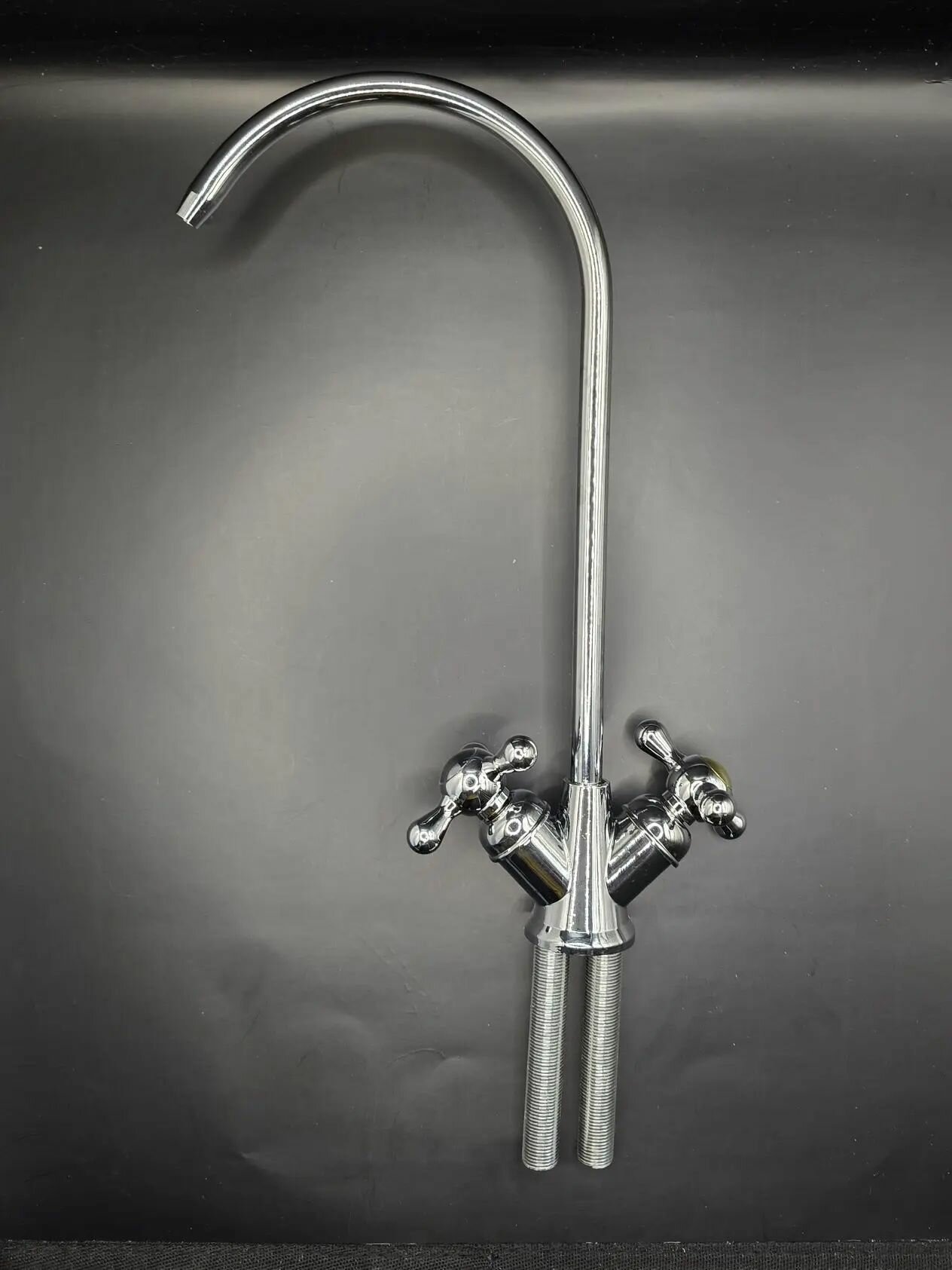 Двойной кран для фильтра питьевой воды из силумина с двумя вентилями, универсальный, на мойку, для систем с минерализатором