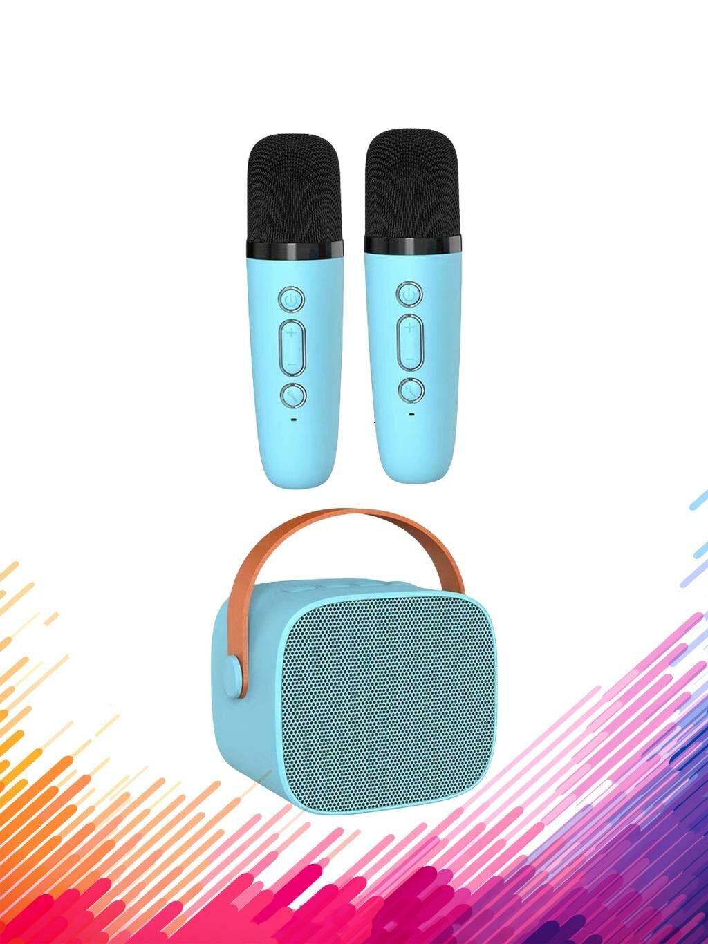 Беспроводные Bluetooth-колонки с микрофоном, Синий - Двойной микрофон