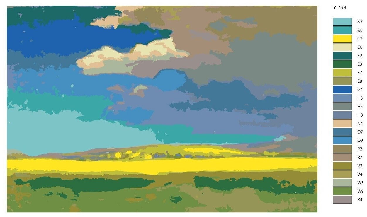 Картина по номерам Y-798 "Репродукция картины - После грозы. Архип Куинджи" 40х60