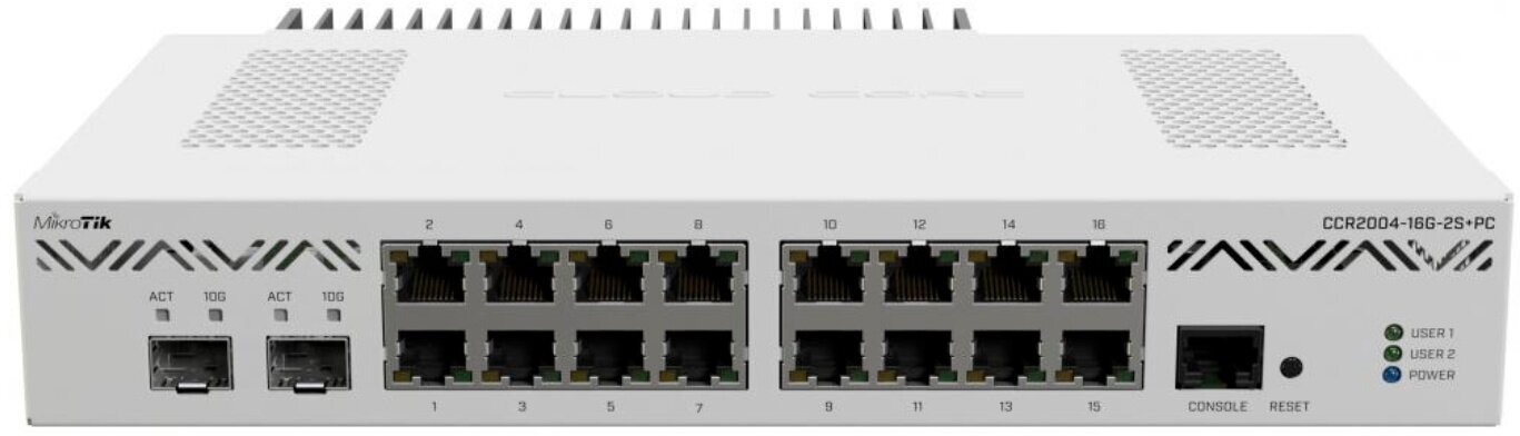 Коммутатор MIKROTIK CCR2004-16G-2S+PC, управляемый