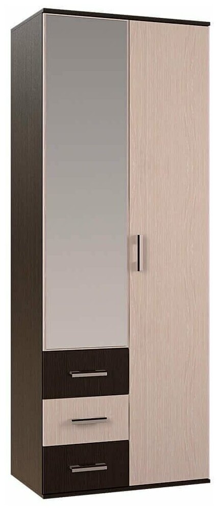 Шкаф 2-х створчатый «Белла» (Венге/Дуб атланта) 80х47х212