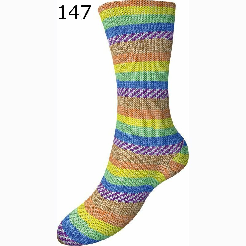 Носочная пряжа Austermann Fortissima Cotton Stretch Weekend 4-fach (147 Weisenblum) 1 моток 460 м/100 г