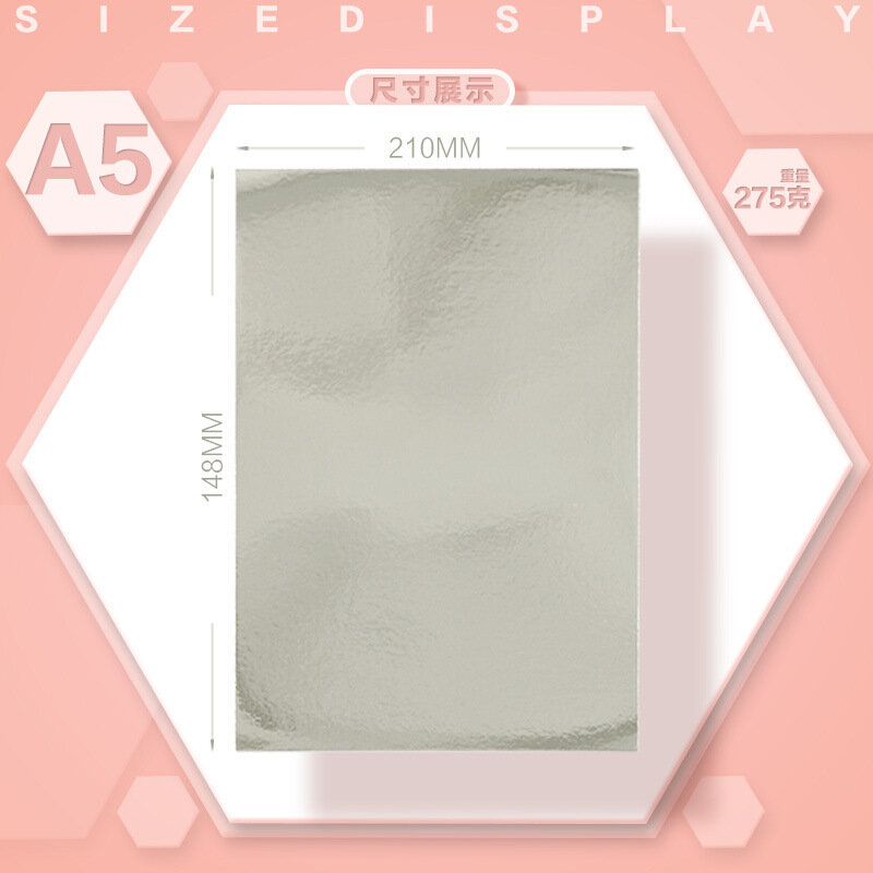 Лазерный картон, формат А4, 10 листов, серебристый