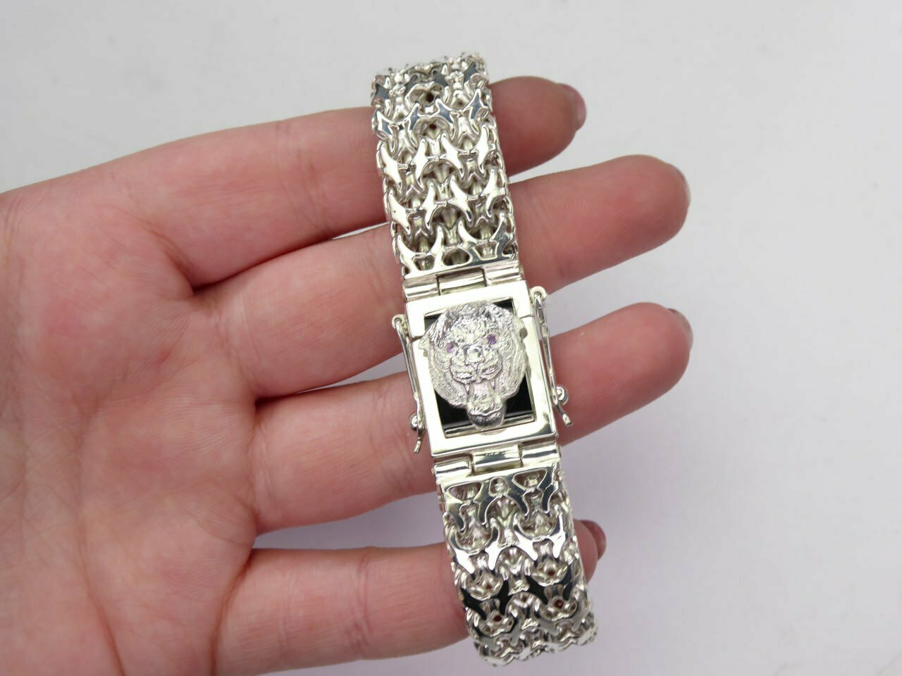 Браслет, славянский оберег, серебро, 925 проба, фианит