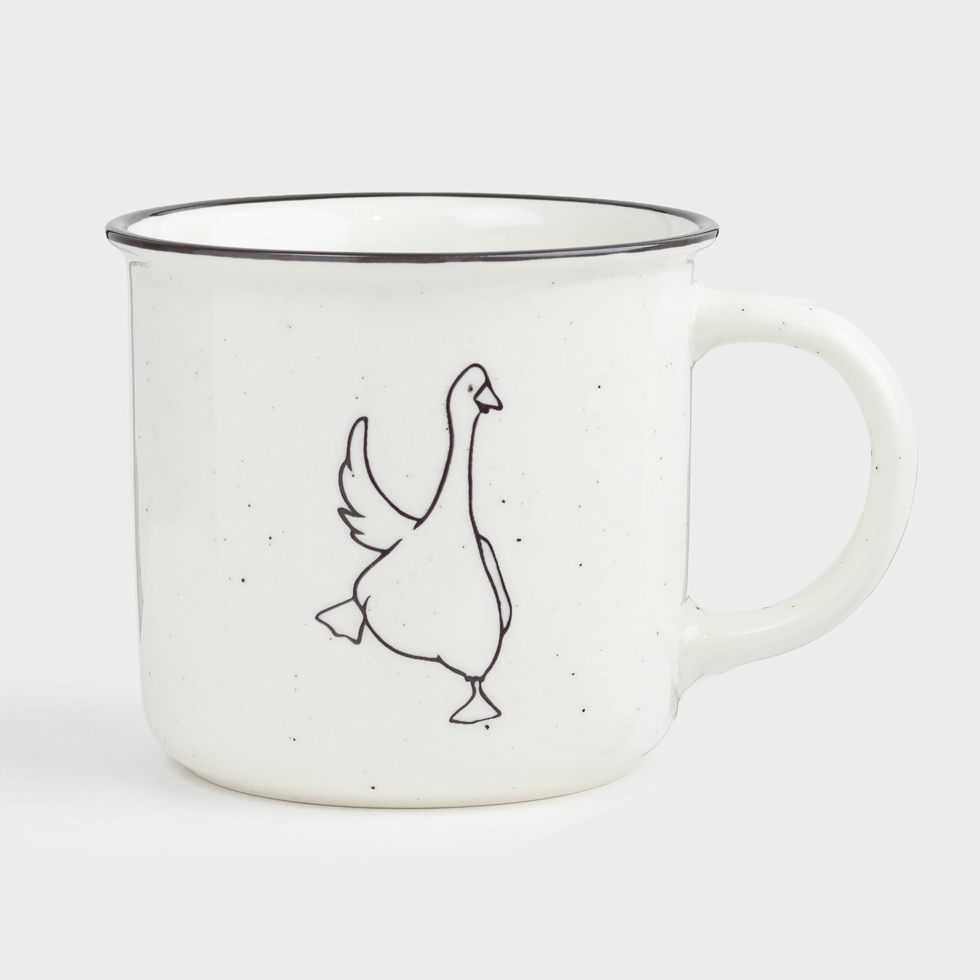 Кружка, 370 мл, фарфор N, молочная, в крапинку, Гусь, Goose, Kuchenland